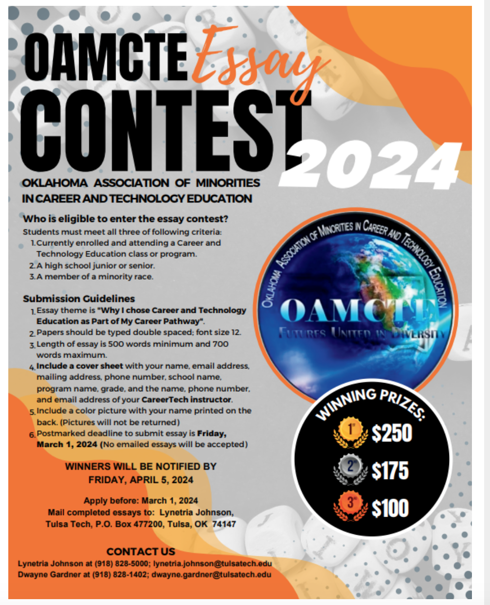 2024 OAMCTE Essay Contest ~ 3.01.24 | Alva Career Center